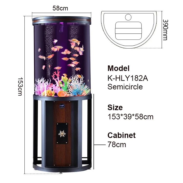 Custom Aquarium - Ultra White Glass Cylinder Fish Tank