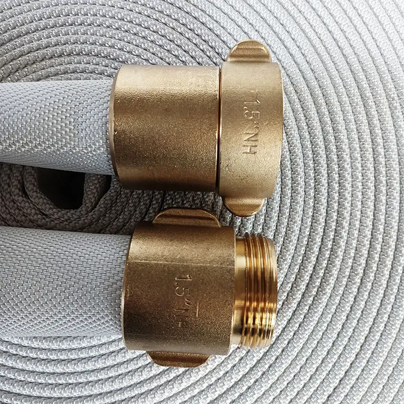 Single Jacket Fire Fighting Hose With Nst Npt Brass Fire Coupling ...