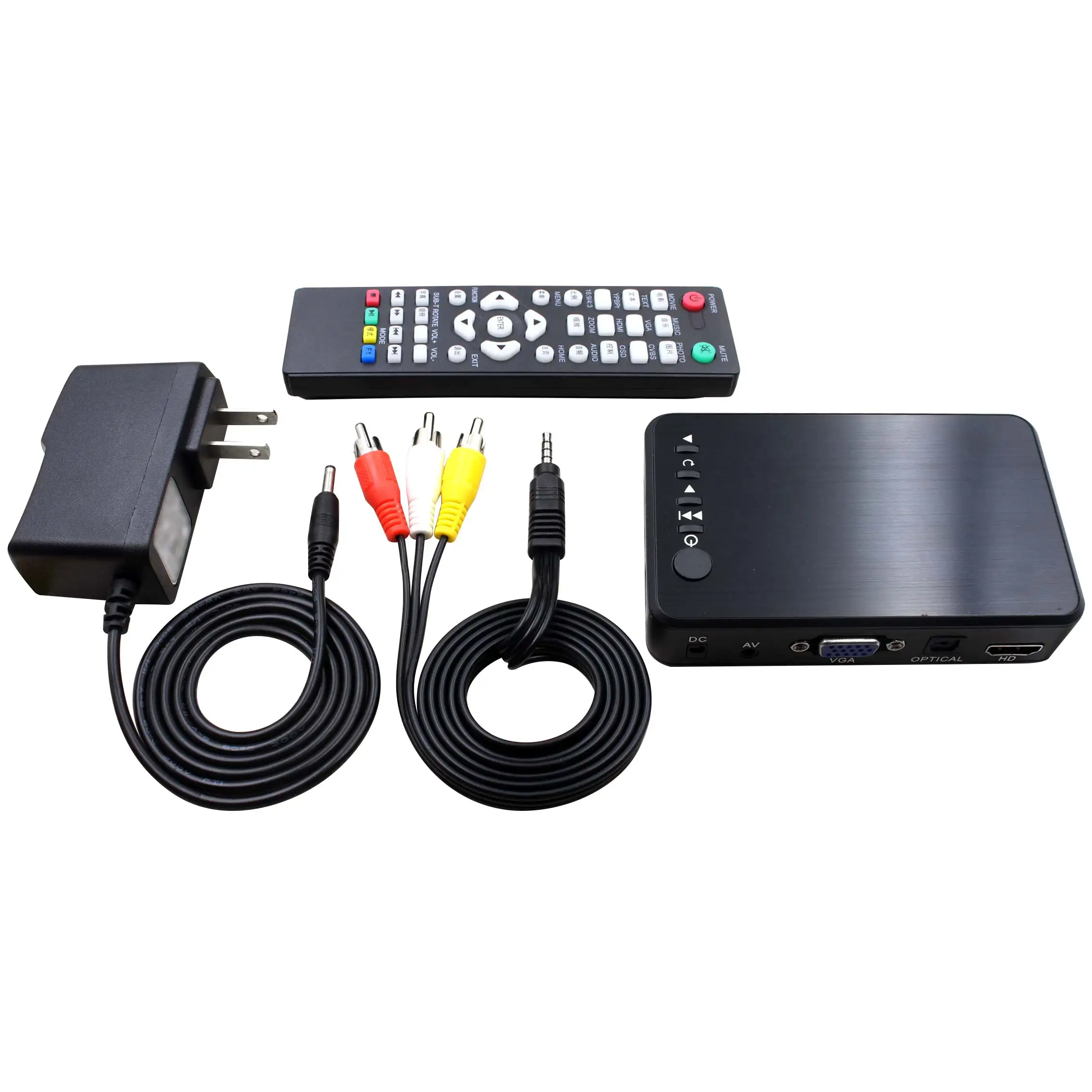 Boîtier multimédia Full HD 1080P, USB, lecteur multimédia avec AV/SD ...