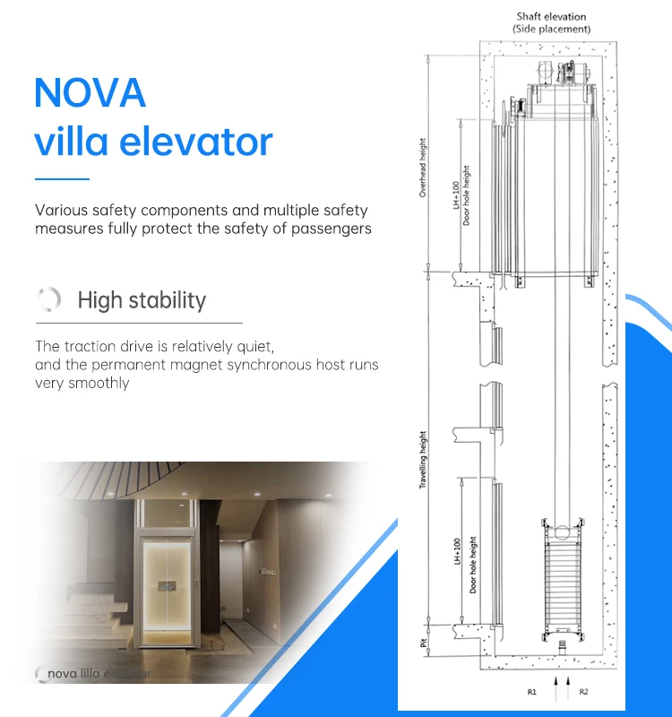 Cheap 200kg Traction Home Elevator Lift Price Stainless Steel 304 3 ...