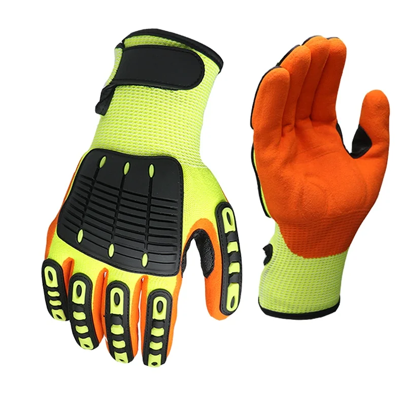 Cheap Fluorescent Color Anti Impact Tpr Gloves Offshore Drilling ...