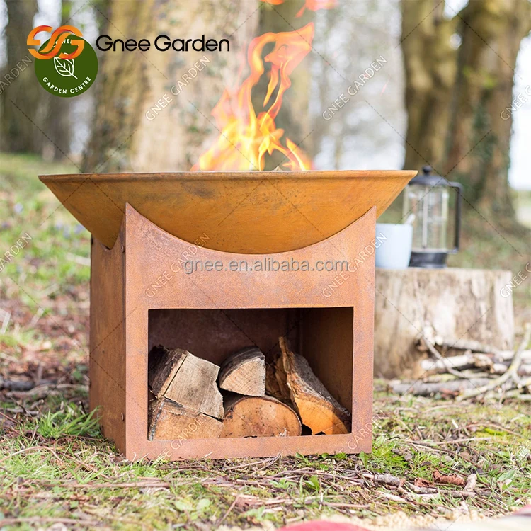 Corten Steel Fire Pit Brasero Bbq Corten Steel Barbeque Fire Pit ...
