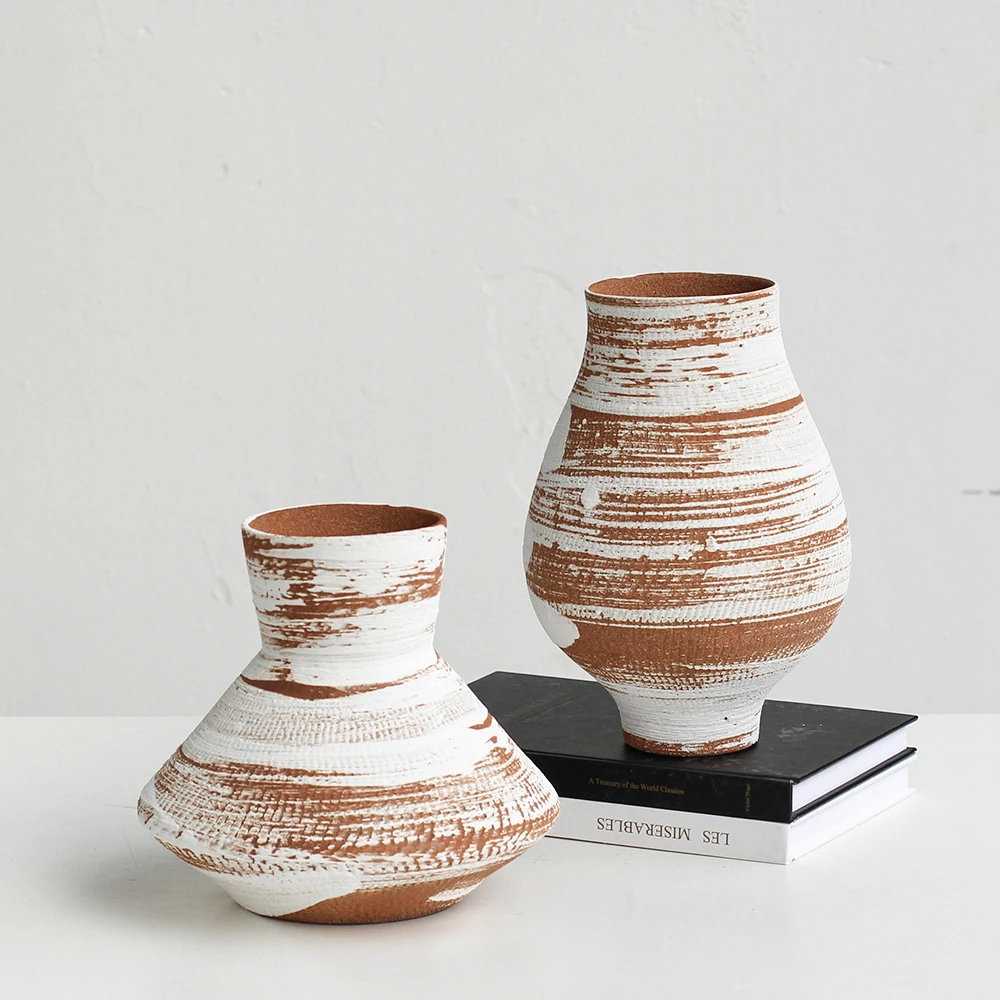 Wholesale Modern Rustic Farmhouse Ceramic Vase Terrocatta And White ...