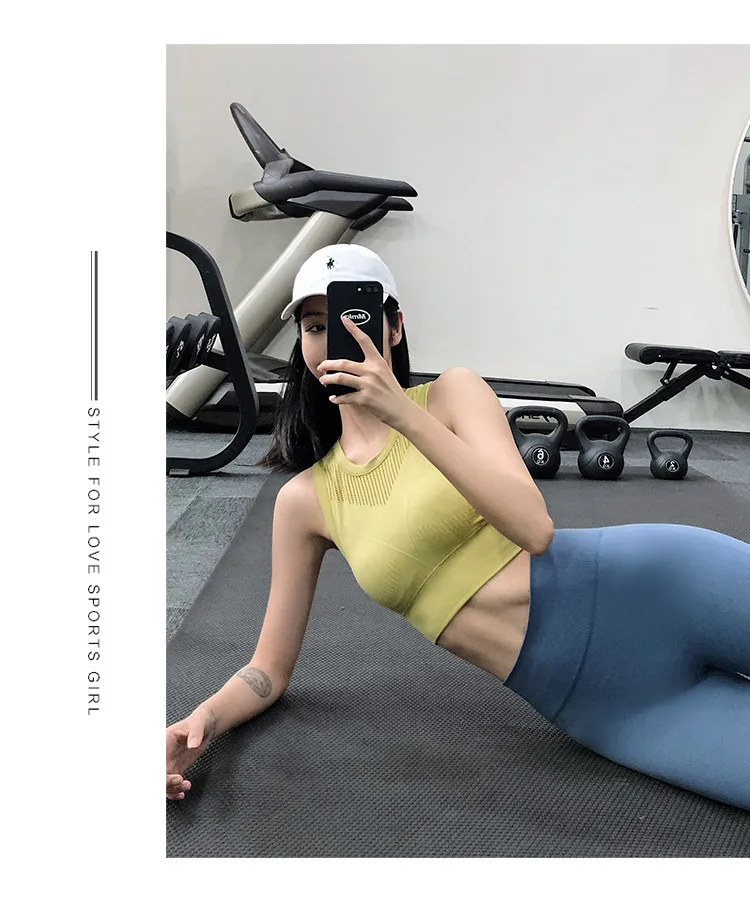 Women Summer Mesh Bra Hollow Out Sport Top Seamless Fitness Yoga Bras