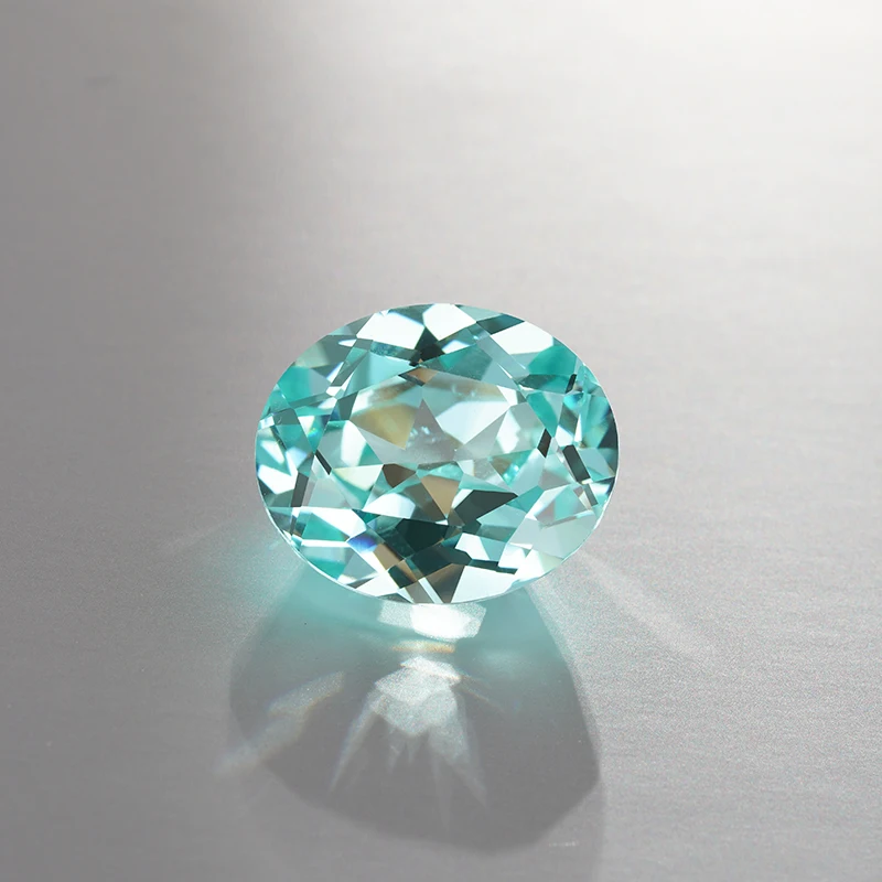 Laboratory Production Gemstones Paraiba Lake Water Blue Color Oval ...