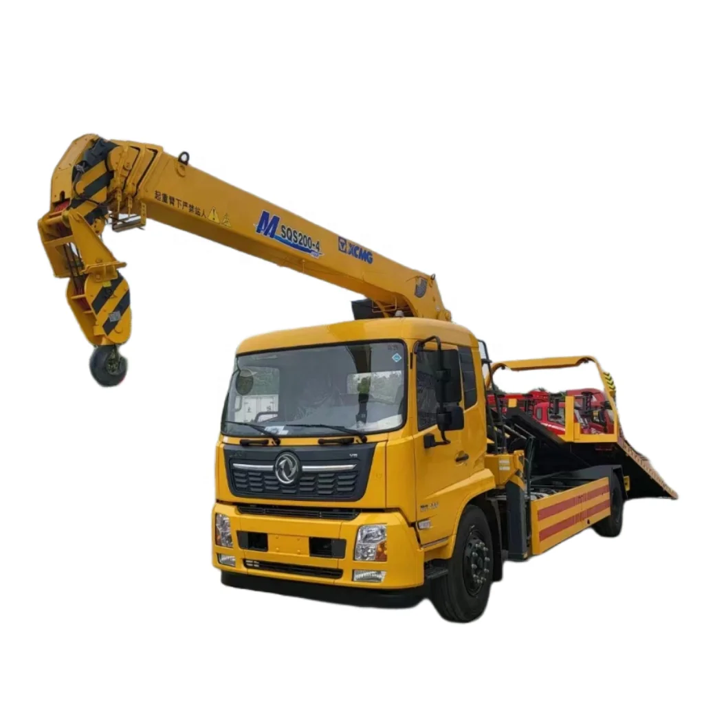 4x2 Flatbed Wrecker Tow Truck With 5ton Crane Dongfeng Lhd E5 G.v.w ...