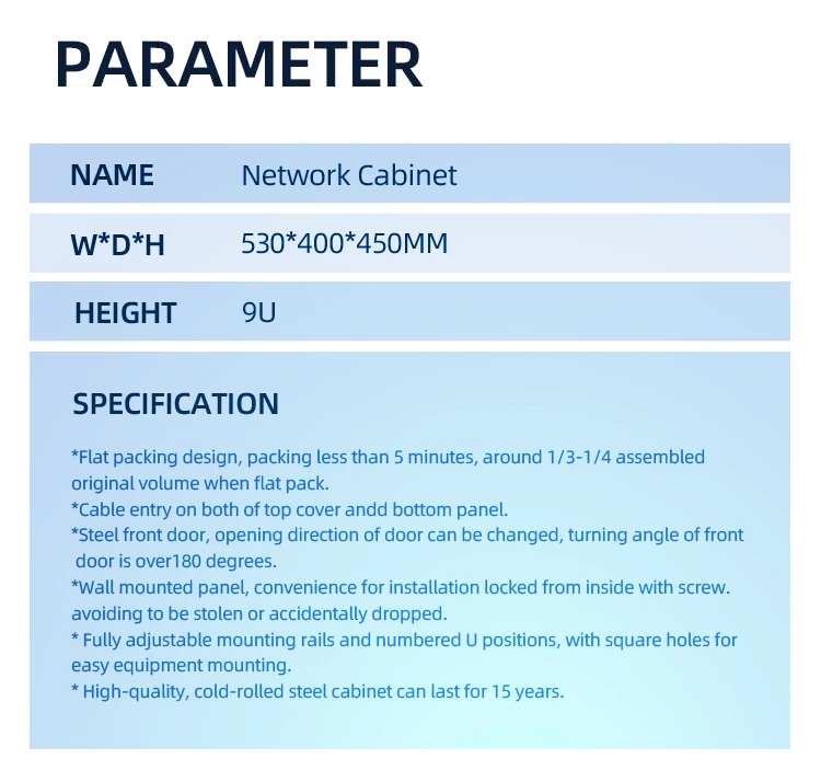 9U Wall Mounted Network Cabinet - Secure & Versatile Storage