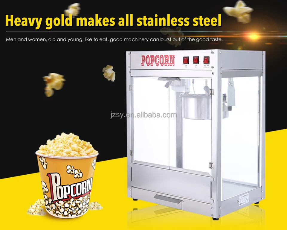 Stainless Steel 8oz Commercial Popcorn Machine & Automatic Oil-free ...