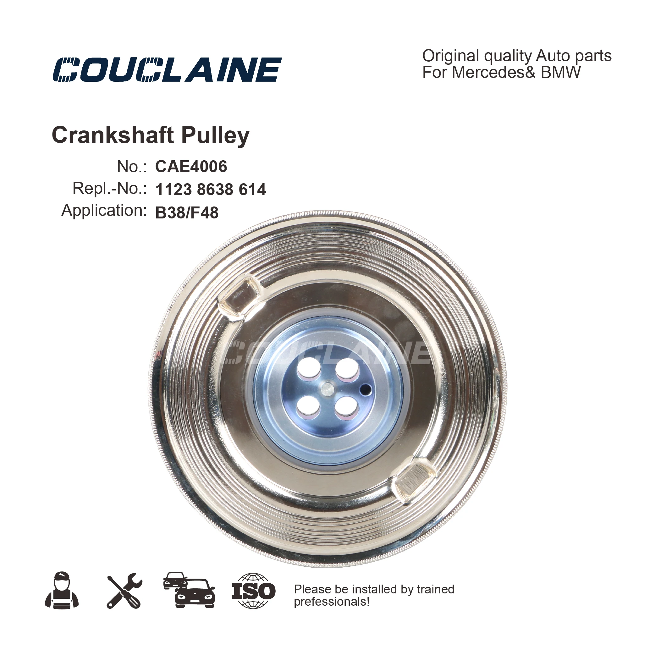 Couclaine Crank Pulley Vibration Damper 11238638614 8638614 For Bmw ...