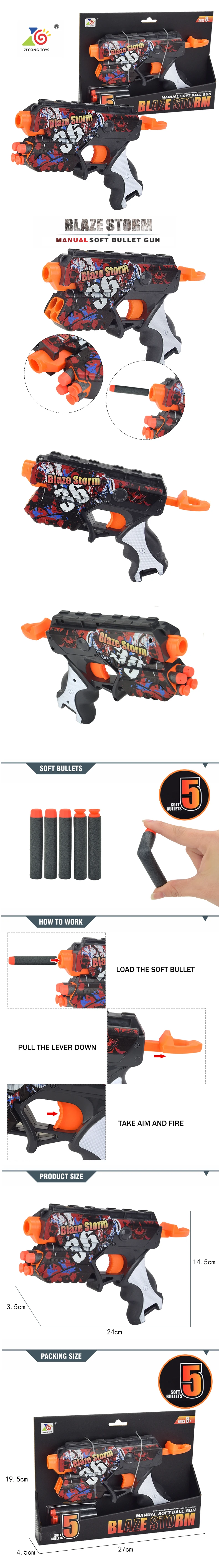Manual Soft Bullet Gun with 5 Pcs Soft Bullet| Alibaba.com