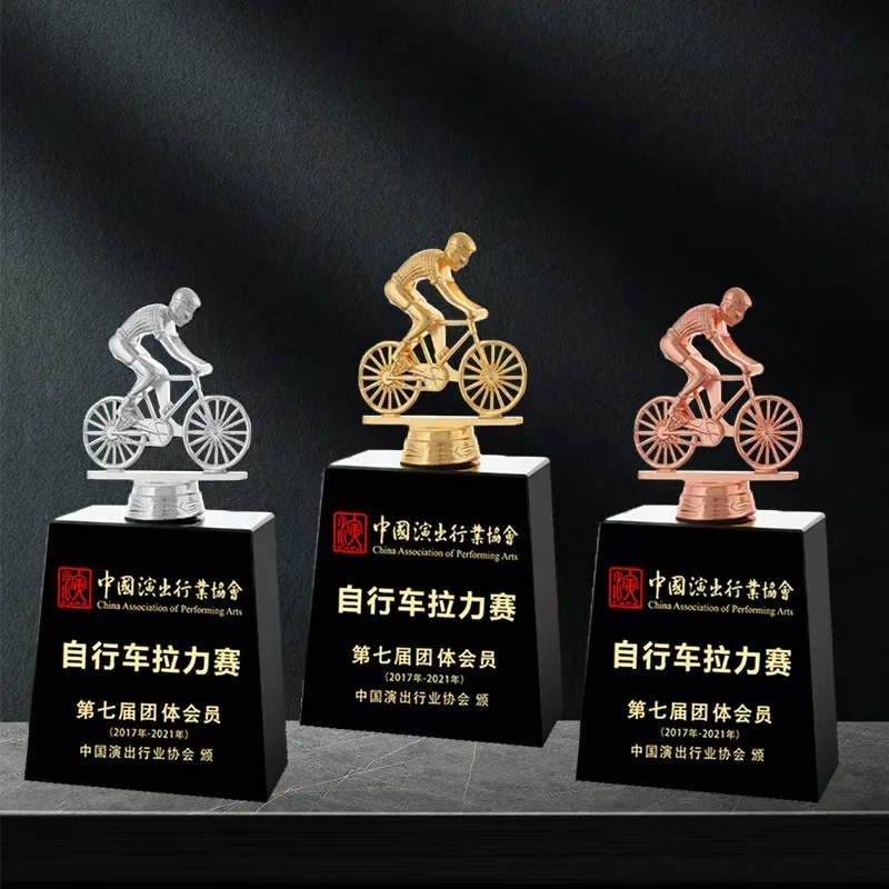 Custom-made Metal Bicycle Trophies Crystal Medal extreme Mountain ...