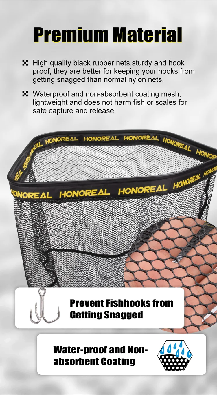 Rubberized Trout Landing Net Compact Folding Fishing Net For Convenient ...