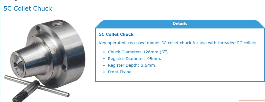Lathe Chuck Fixture 5c Collet Chuck D1-8 For 5c Collet - Buy 5c Collet ...