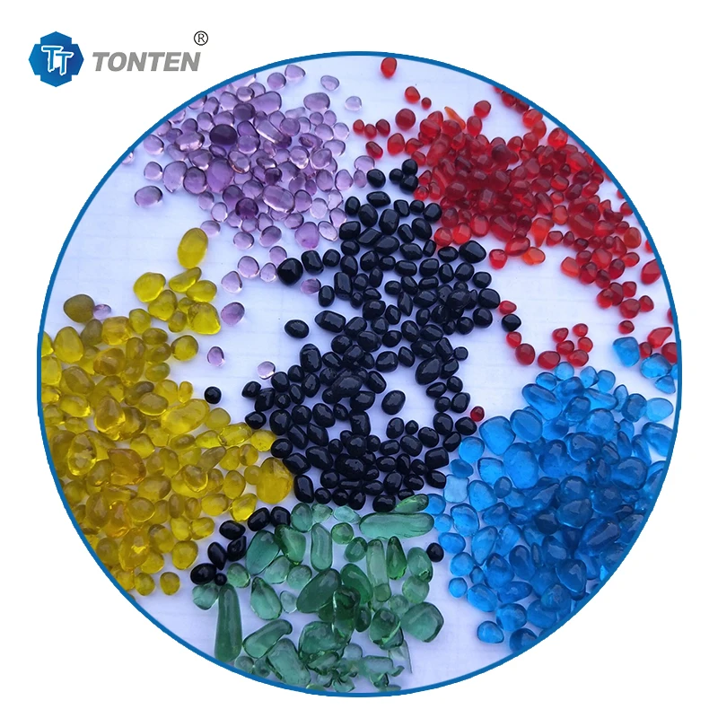 Epoxy floor filling colored glass sand red green glass sand particle ...