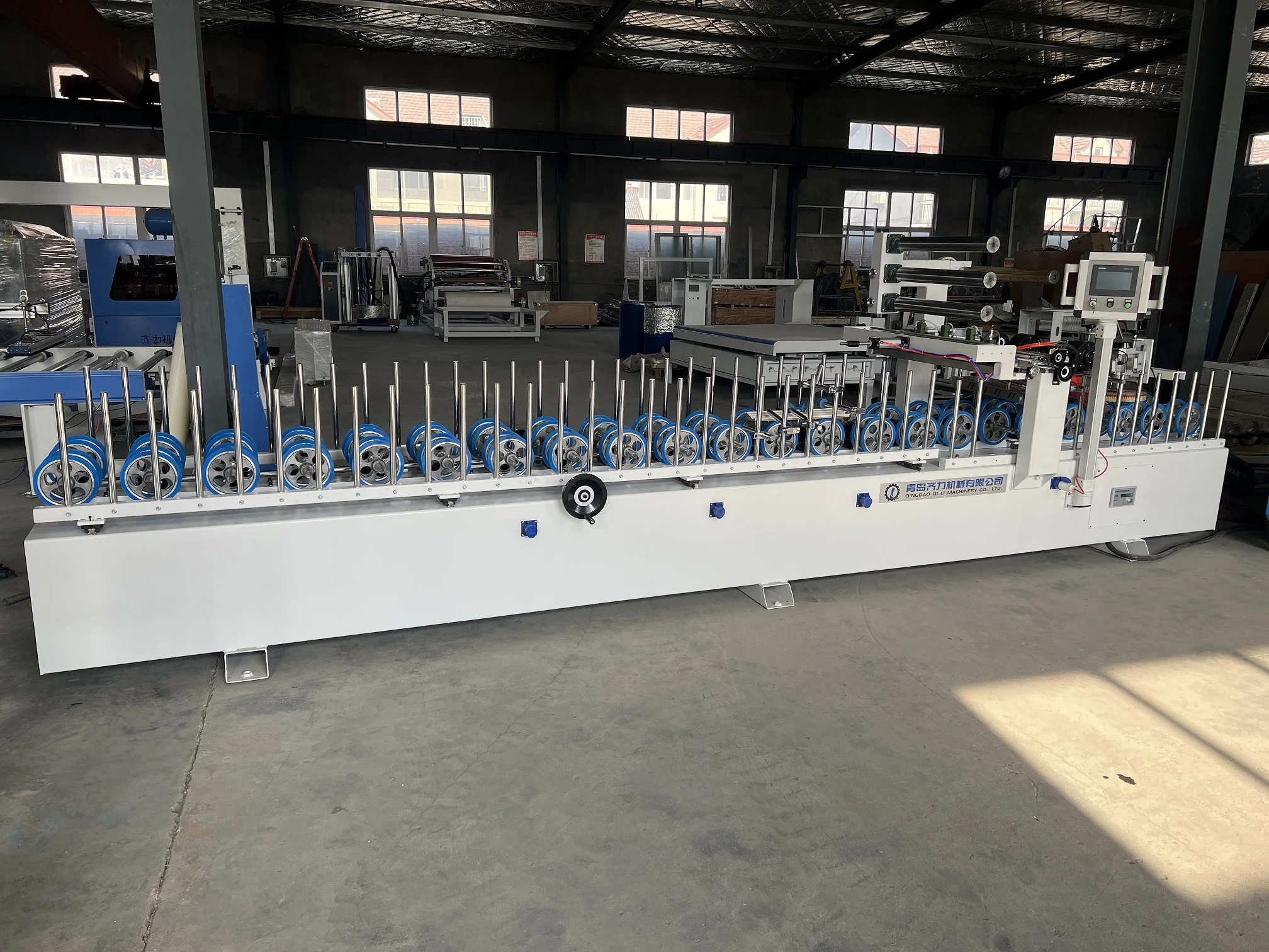 650mm WPC PVC Wall Panel PVC Film Laminating PUR Profile Wrapping ...