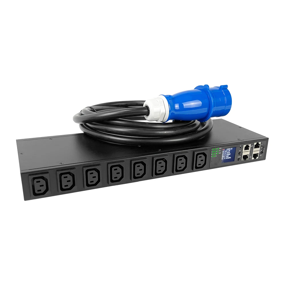 19" DPDU Smart Remote Monitoring Control SNMP V3 Horizontal PDU With 8 ...