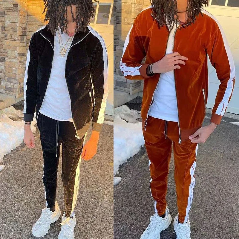 Winter Stripe Reflective Tracksuits for Men With Custom Private Logo ...