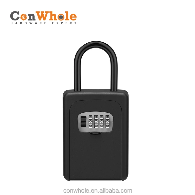 Aluminum Key Lock Box,4 Digit Coded Key Storage Lock Box,Portable Wall ...