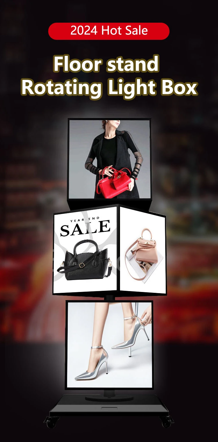 Outdoor Waterproof 4 Sided Rotating Light Box - LED Display Panel Light Box