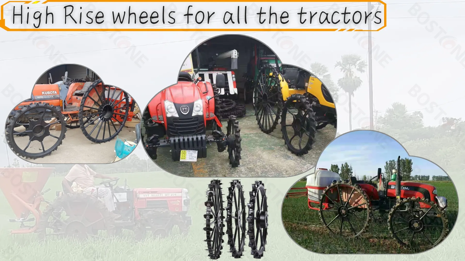 High Rise Clearance And Narrow Solid Complete Wheels Paddy Field ...