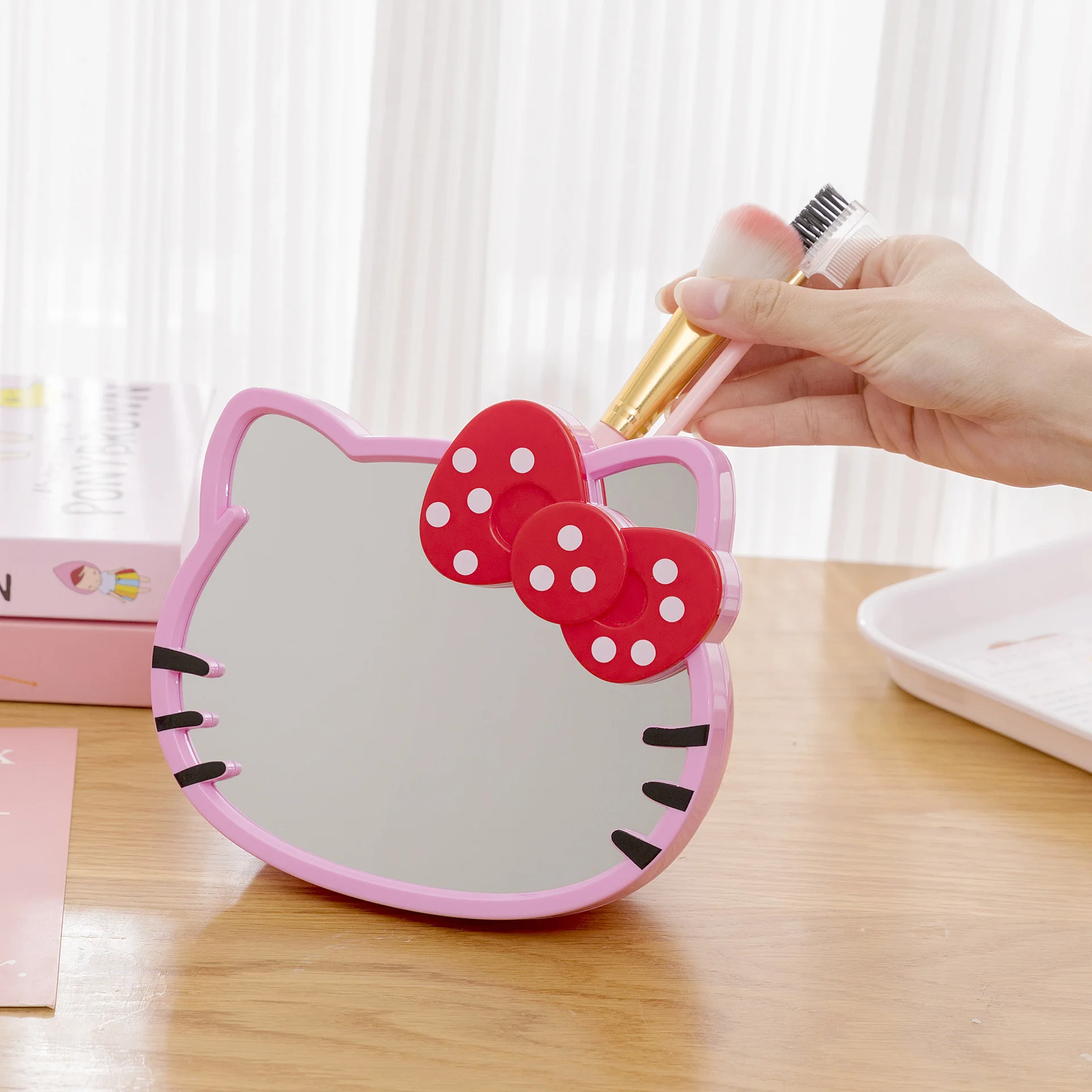 Kawaii Sanrioed Table Mirror Cartoon Cute Kt Cat Single Sided Princess ...