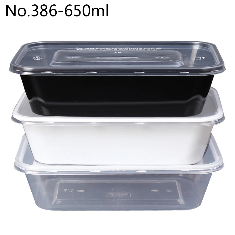 650ml Microwavable Disposable Plastic Container Packing Pp Plastic Meal ...