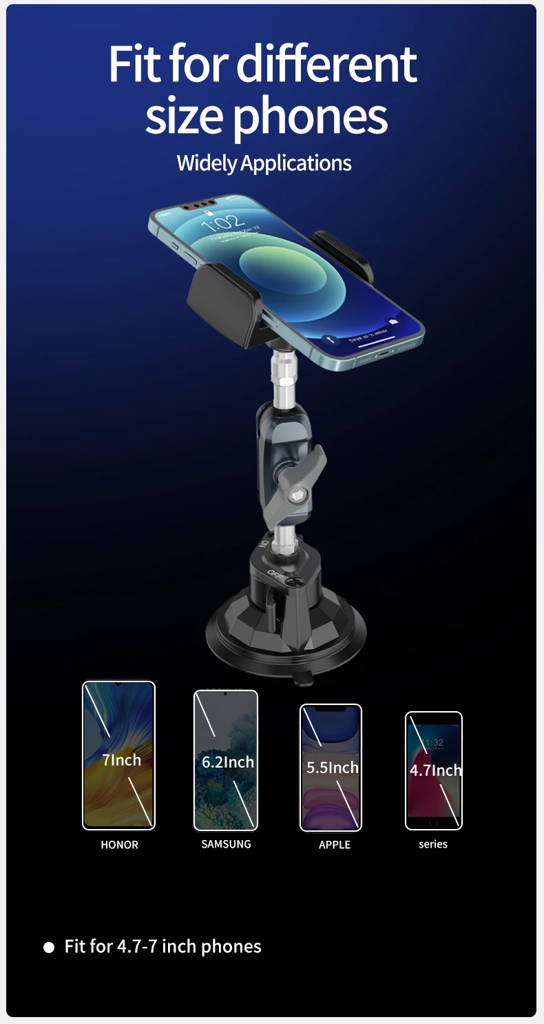 Vehicle-mounted Adjustable Rubber Ball Head Arm Suction Mount Mobile ...