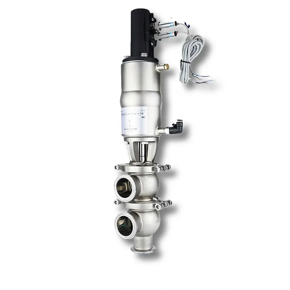 Hygienic Stainless Steel Pneumatic Mixproof Valve With Control Head ...