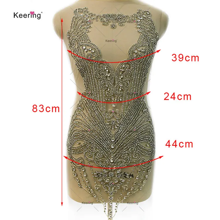 WDP-448 Attractive Full Body Rhinestone Bodice Applique All Handmade ...