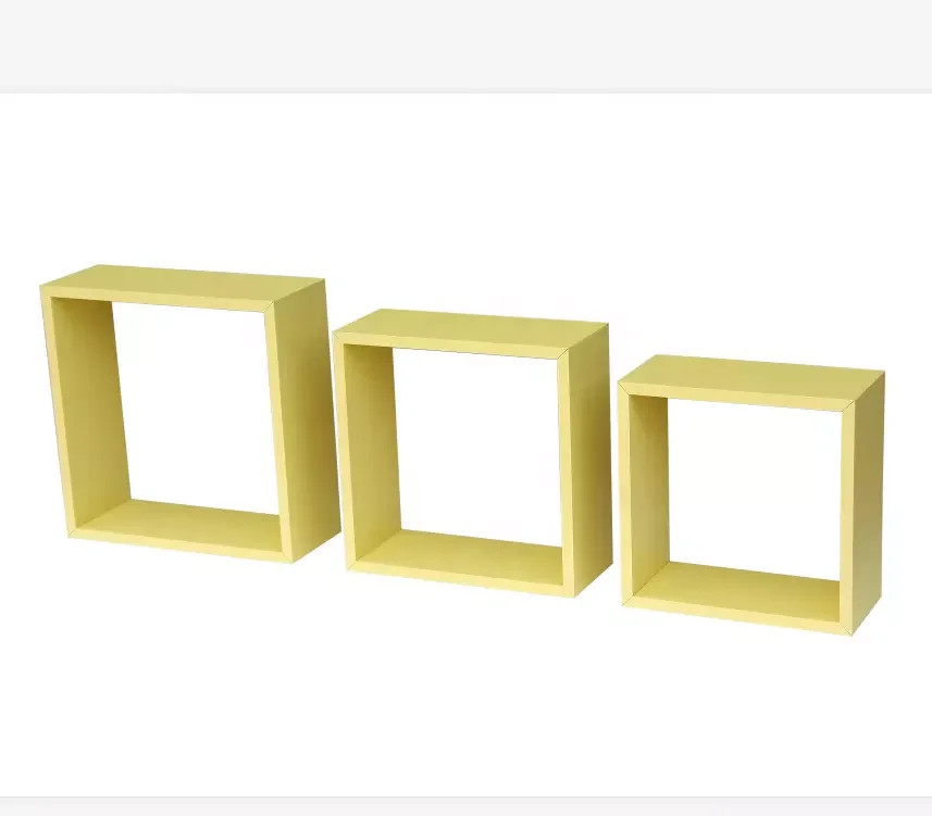 Wooden Floating Cube Wall Shelf - Modern Storage Solution