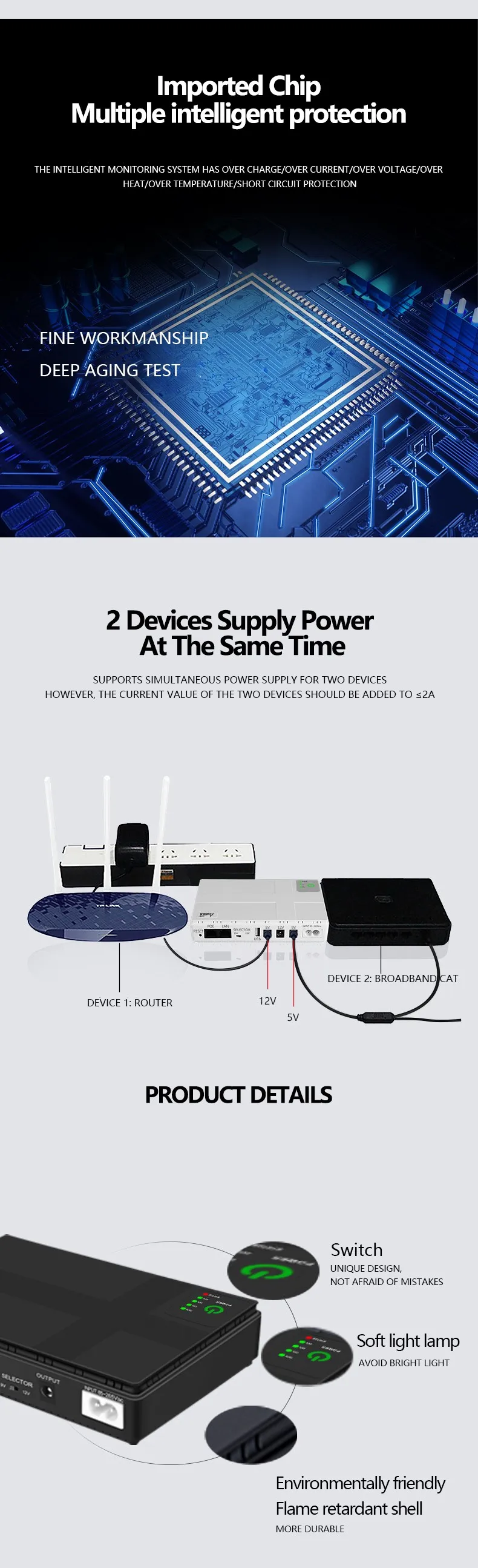 Chengwen Good Price Ups Mini 5v 9v 12v 15v 24v 36w Portable Mini Ups ...