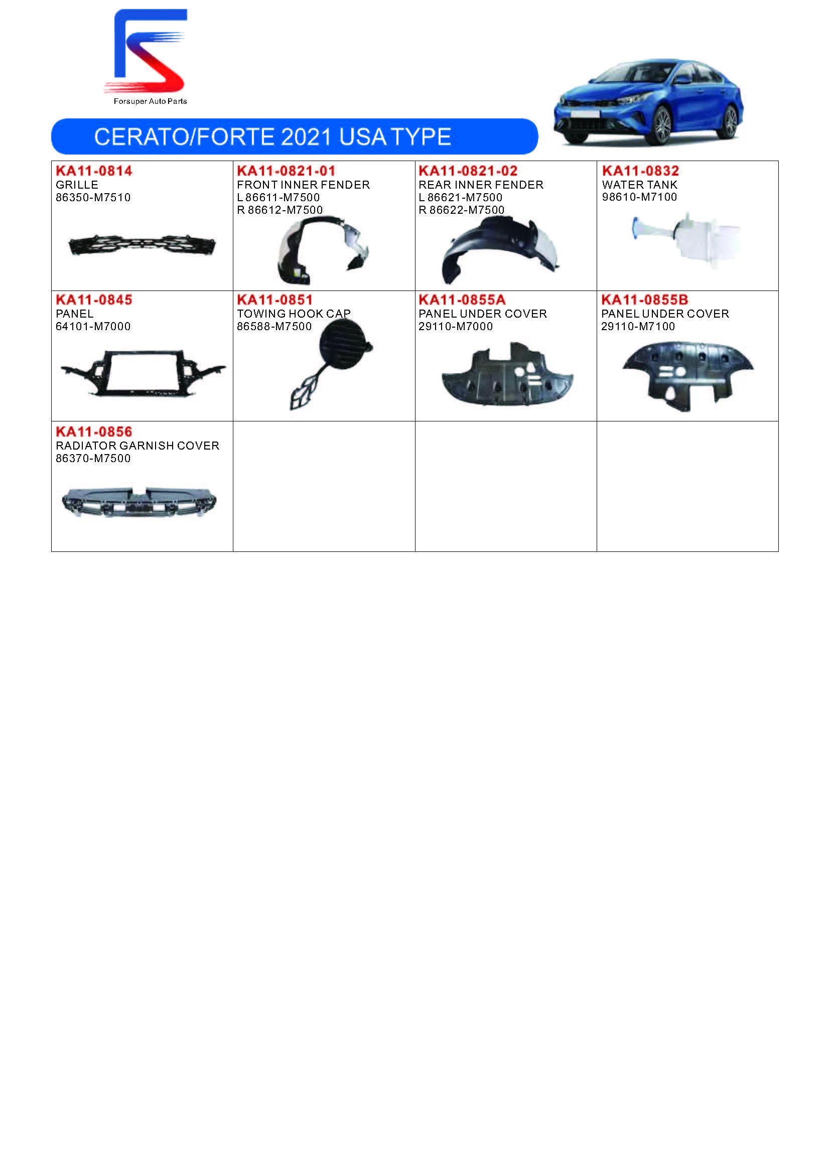 Halogen Head Lamp for KIA CERATO FORTE 2021 Headlights 92101-M7500 ...