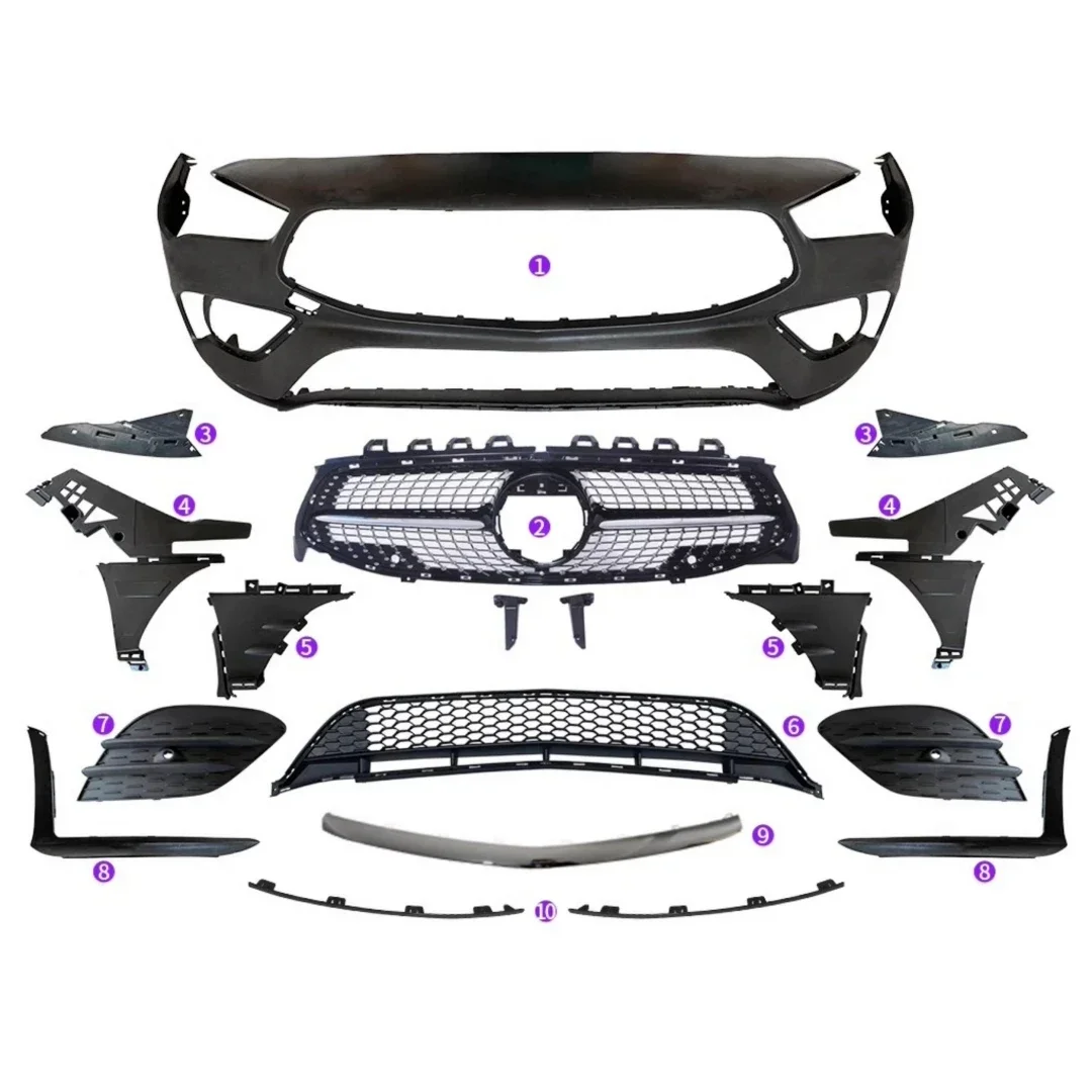Front Bumper Grill Mask Assembly For Mercedes-benz Cla-class W118 Sport ...