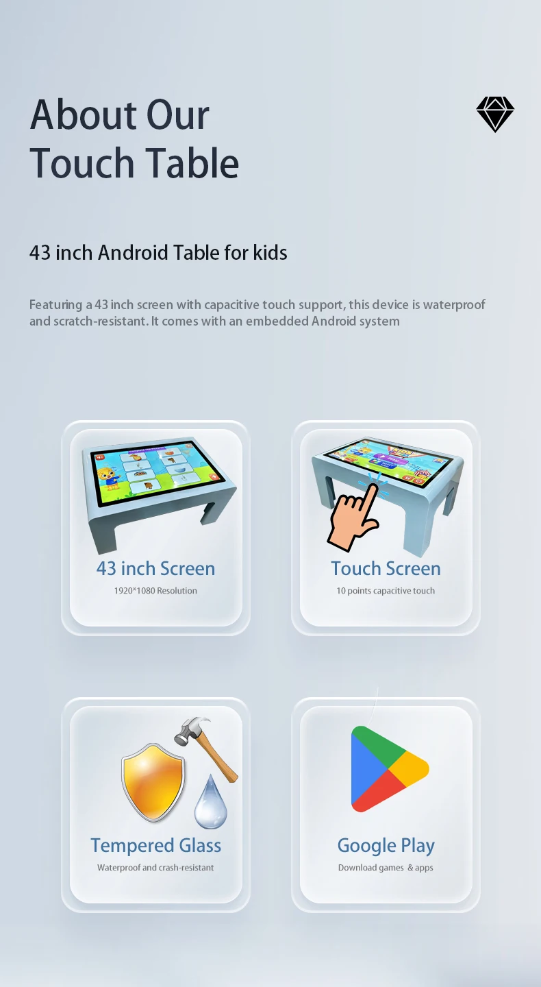 43inch Game Touch Table For Children Electronic Lcd Android/computer Touch Monitor Digital ...
