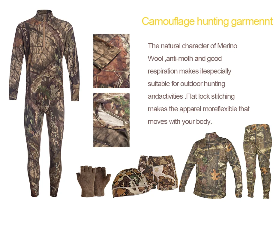 Shop Our Solarwool Merino Wool Hunting Wear Camo Printing