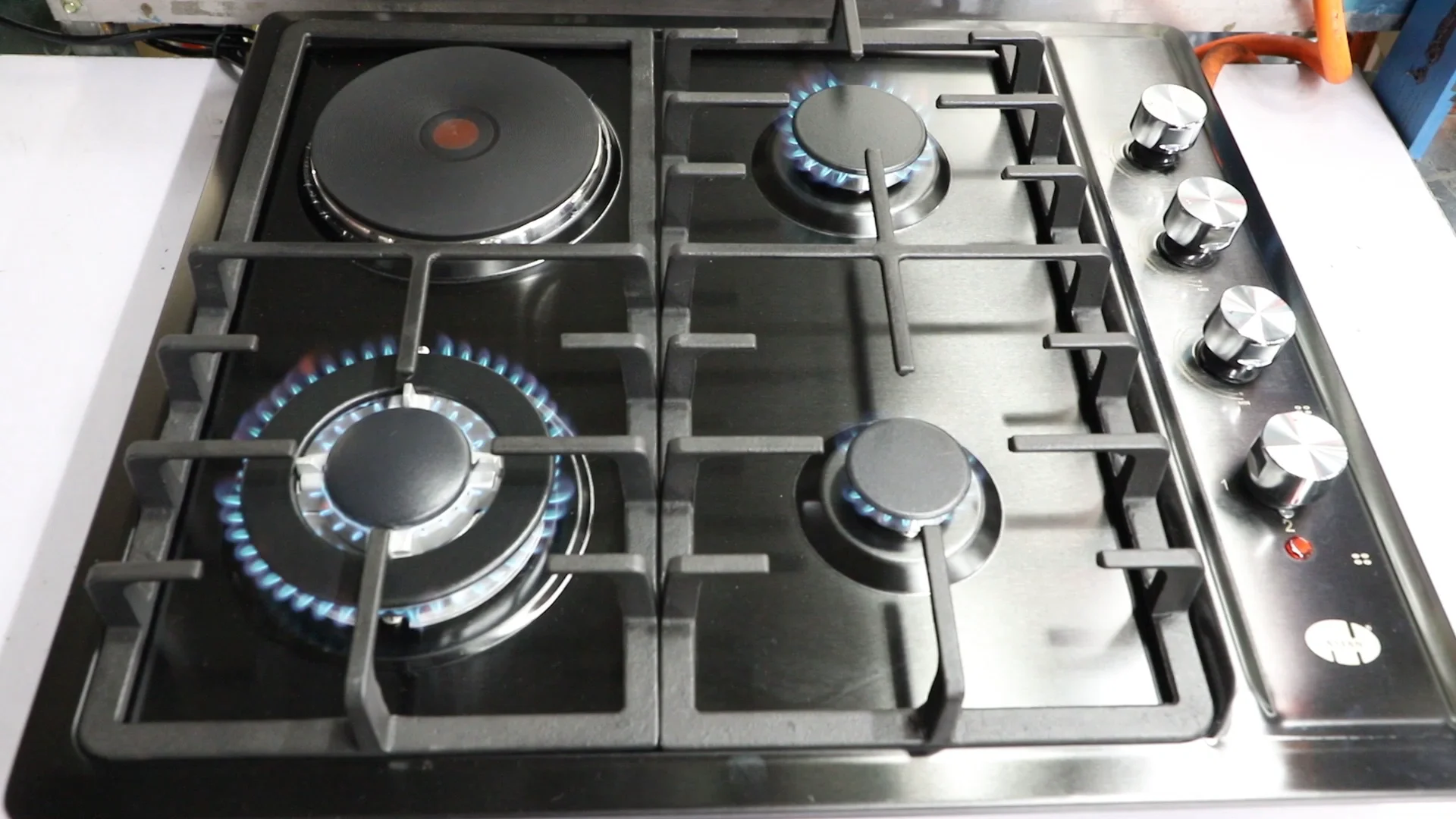 Black Toughed Glass Built In Infrared 2 Ceramic Hob With 2 Burner Gas ...