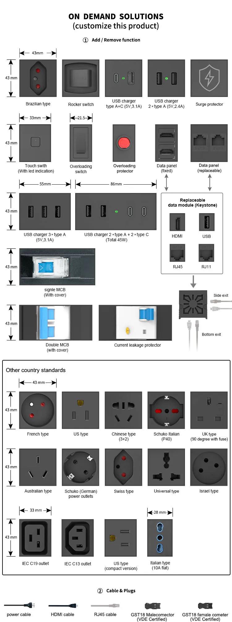 Rack Cabinet Pdu With Brazil Sockets And Overloading Protector - Buy ...