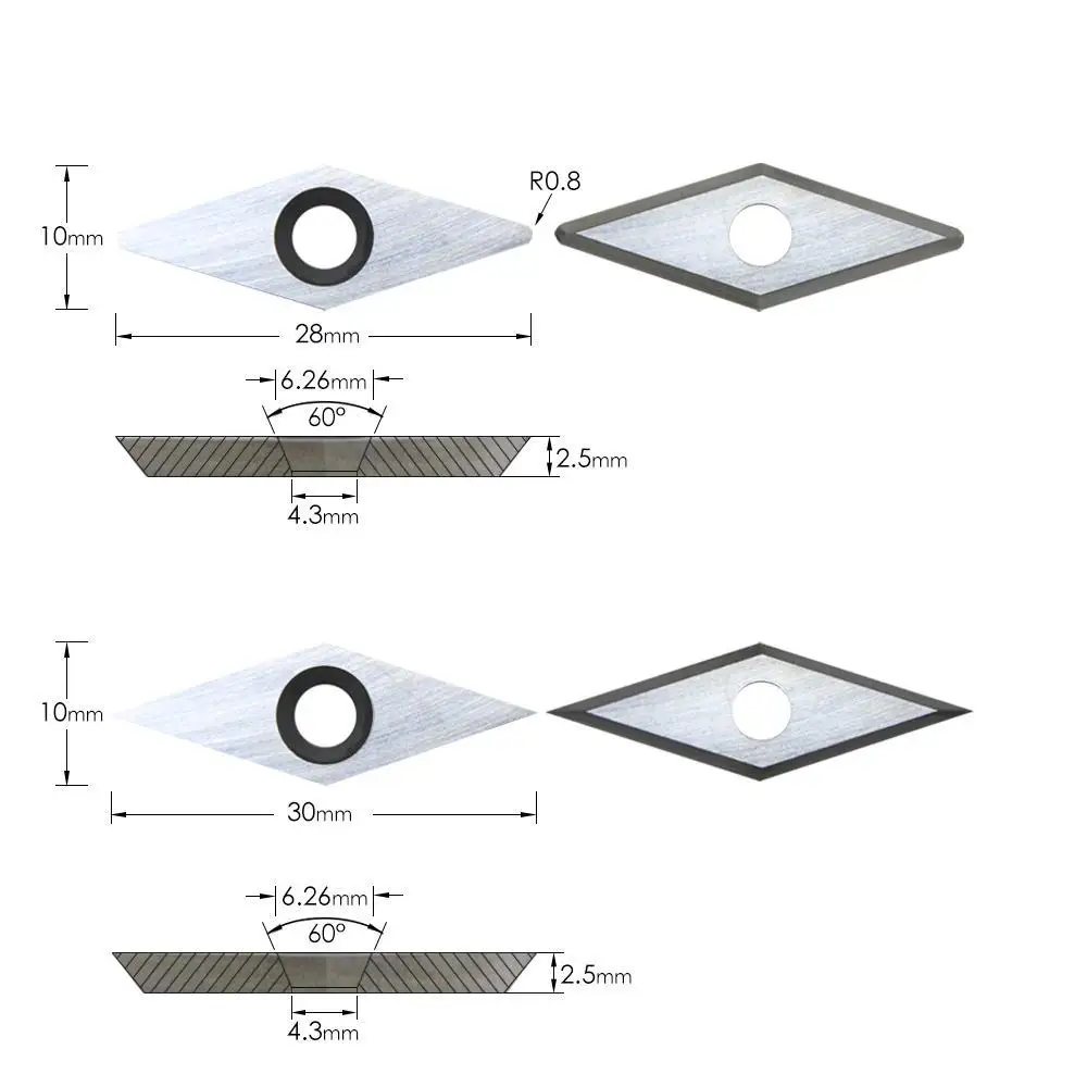 Fk Tool Carbide Inserts Blades Knives Set Fit For Detailer Hollwer ...