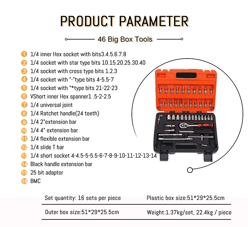 Wholesale Heavy Duty Hand Tool Portable Home Improvement Tool Kit With ...