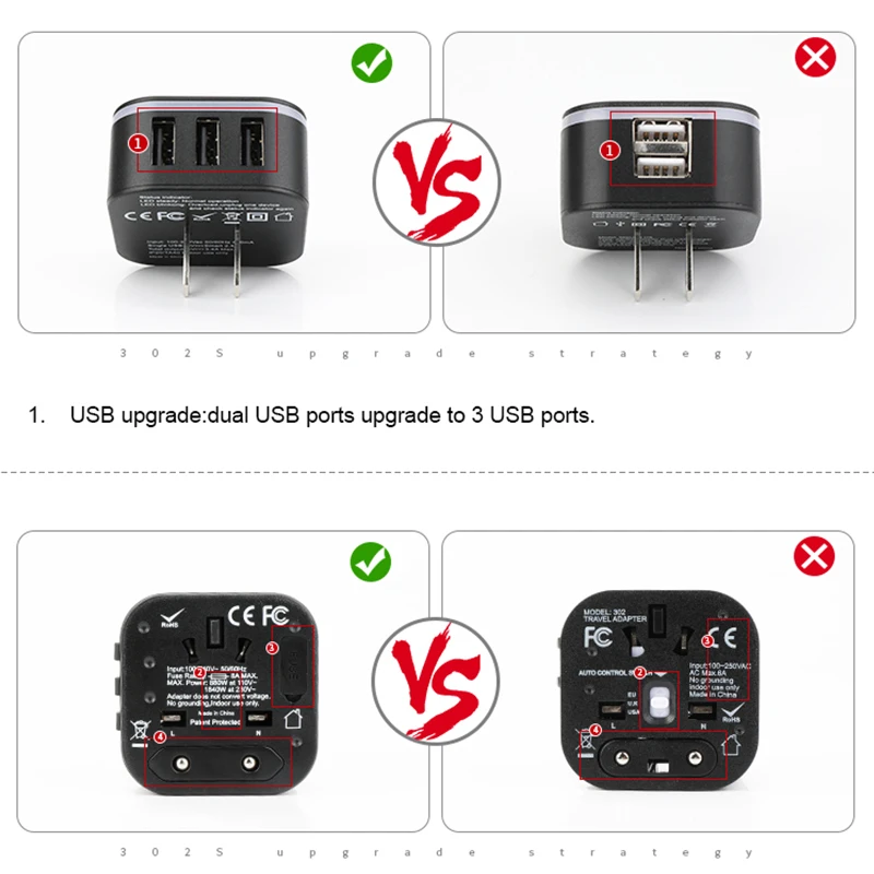 Logo Customizable International Travel Adapter Universal Power Adapter ...