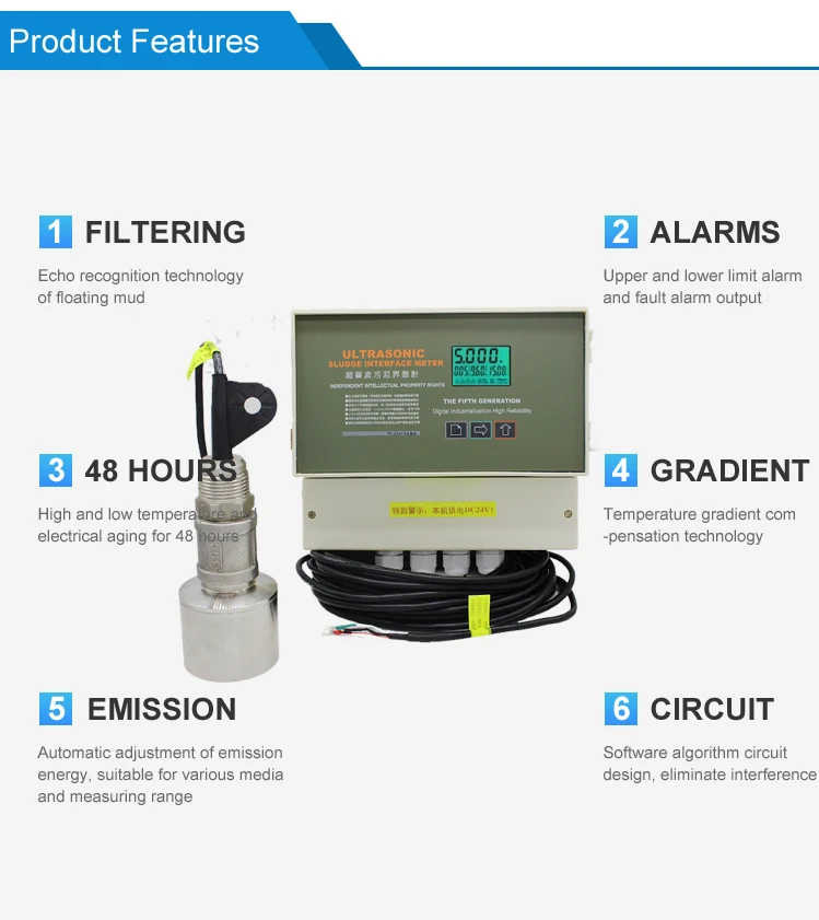 SENTEC Ultrasonic Level Sludge Sewage Slurry Pump Sensor Rs485/4-20mA ...