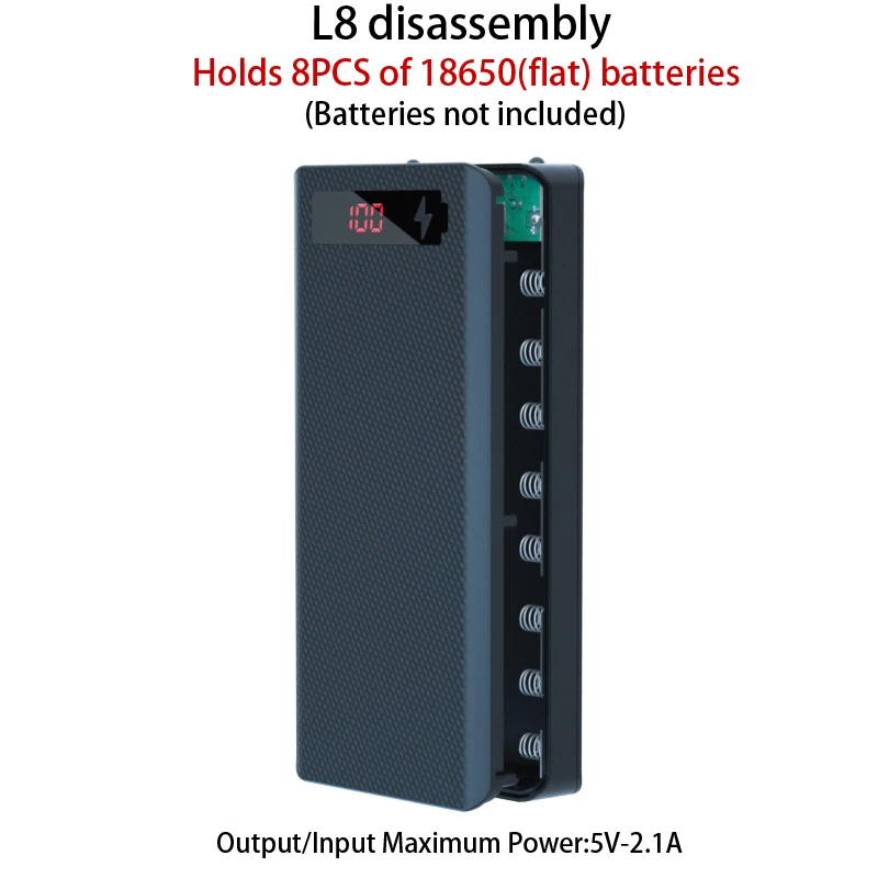 Alibaba.com: Detachable 8*18650 power bank shell kit with LED display ...