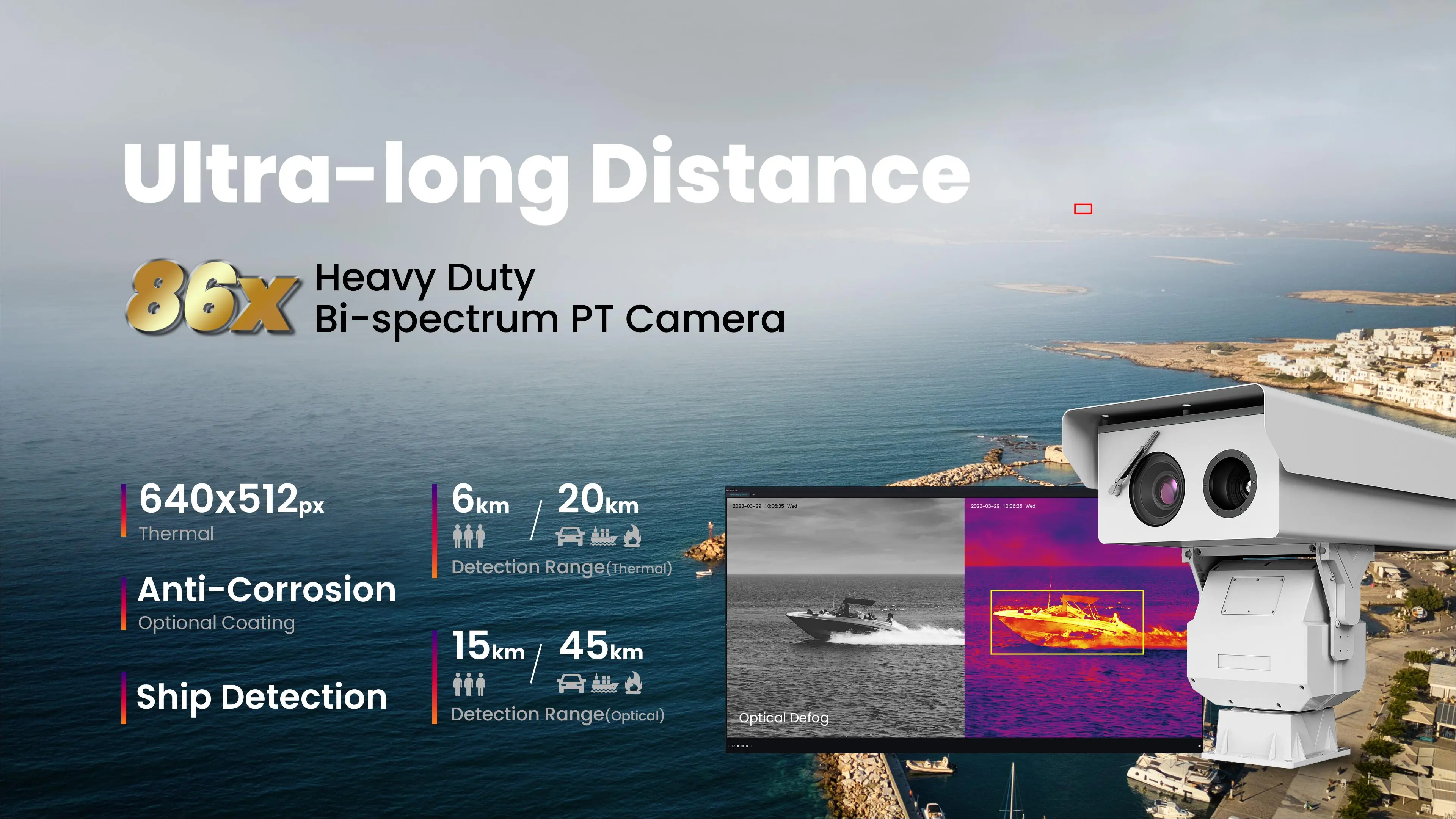 640x512 Industrial Explosion-proof Bi-spectrum Thermal Ptz Camera 30x Optical Zoom Long Range ...