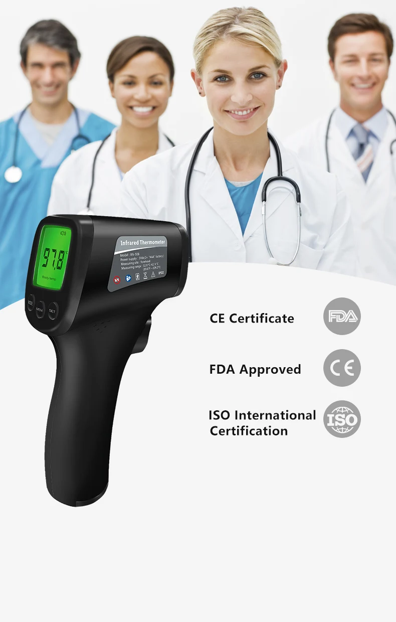 Adult Kids Forehead Digital Infrared Thermometer Body Temperature Gun ...