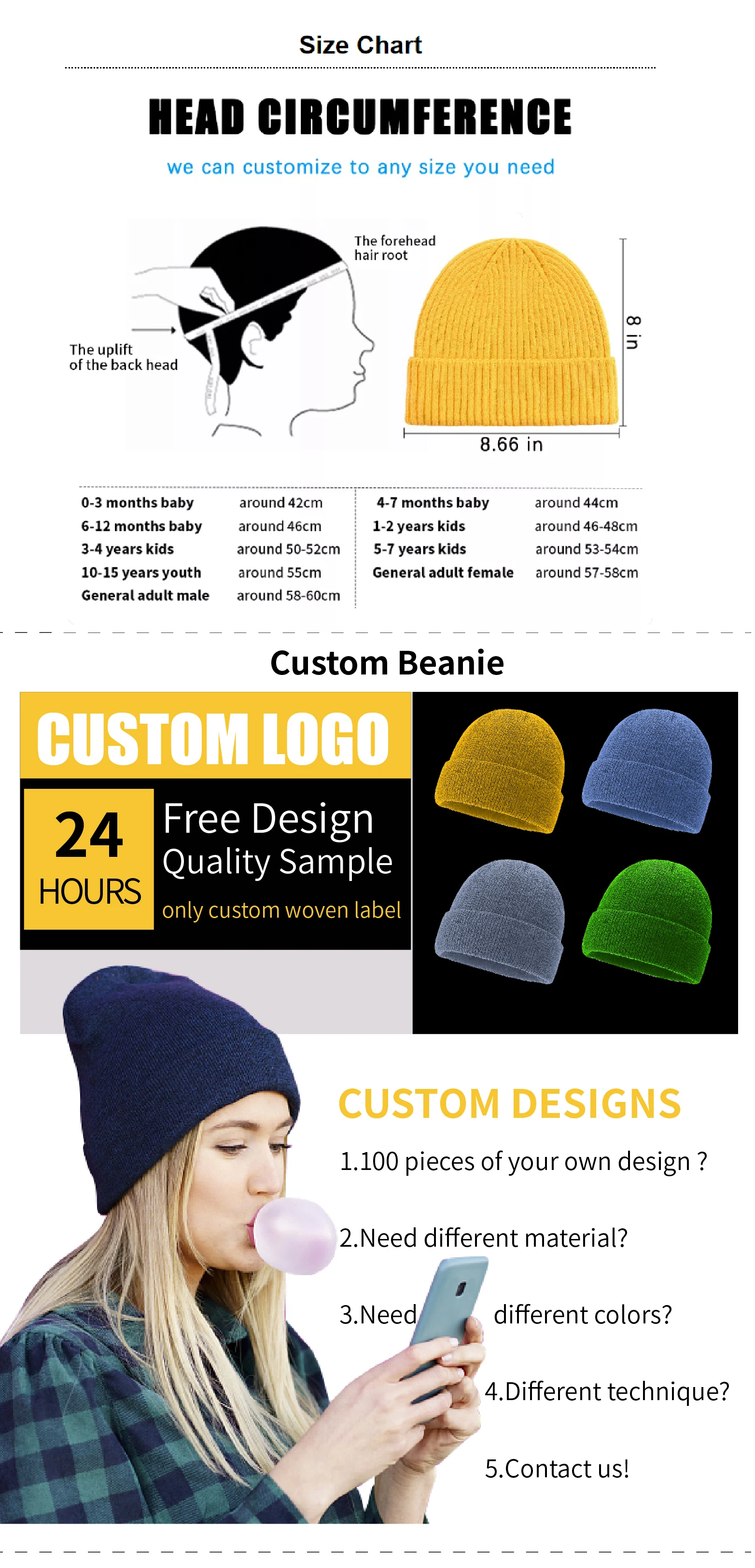 Custom Unisex Beanies Multi Color Beanie Winter Beanie Hat Knitted Hat ...