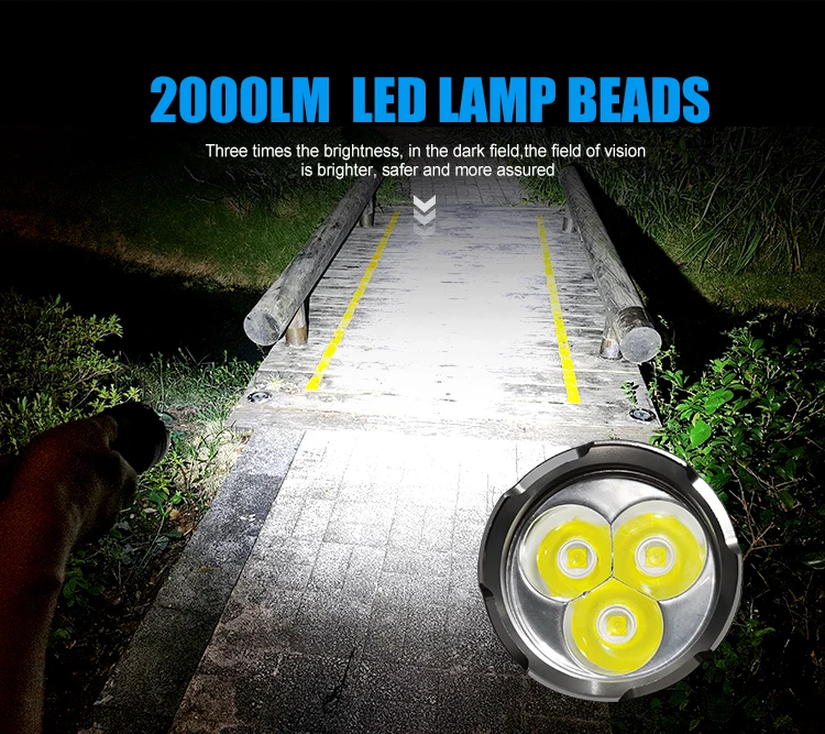 2000 Lumens Powerful Rechargeable Battery Usb Led Tactical Flashlight ...