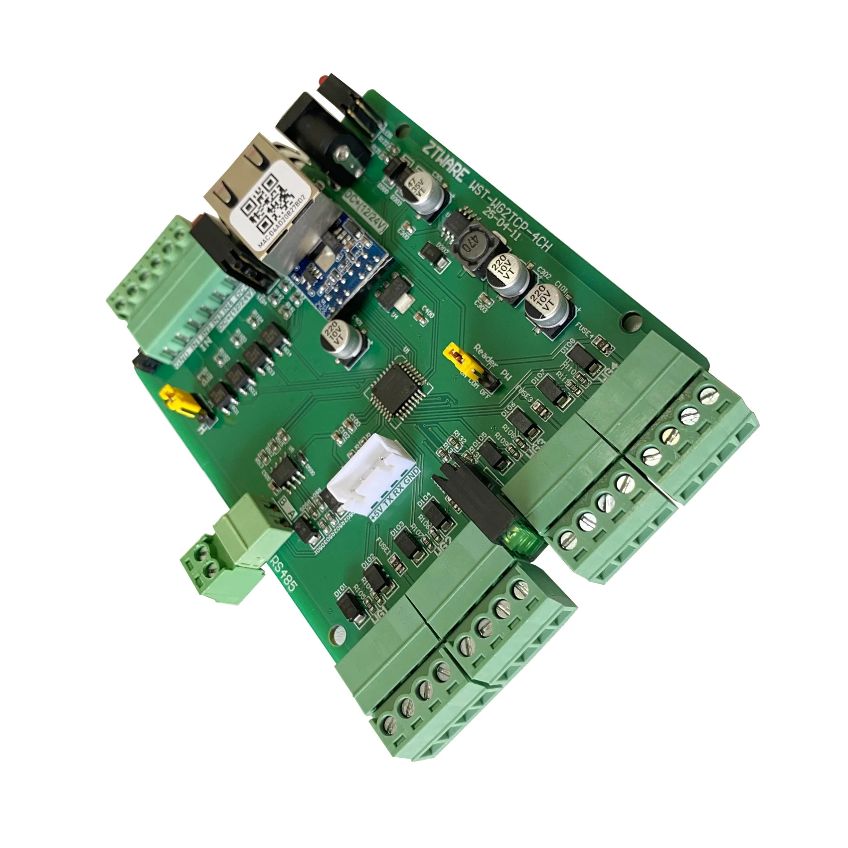 TCP/IP Ethernet RS485 4 Channel Wiegand Converter Board 4 Channel Dry ...