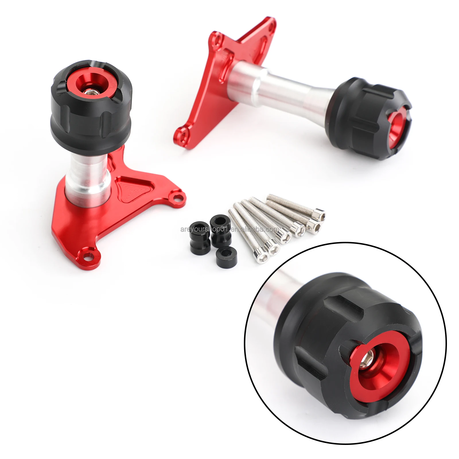 Areyourshop CNC Red Motorcycle Frame Slider Anti Crash for Honda MSX125 ...
