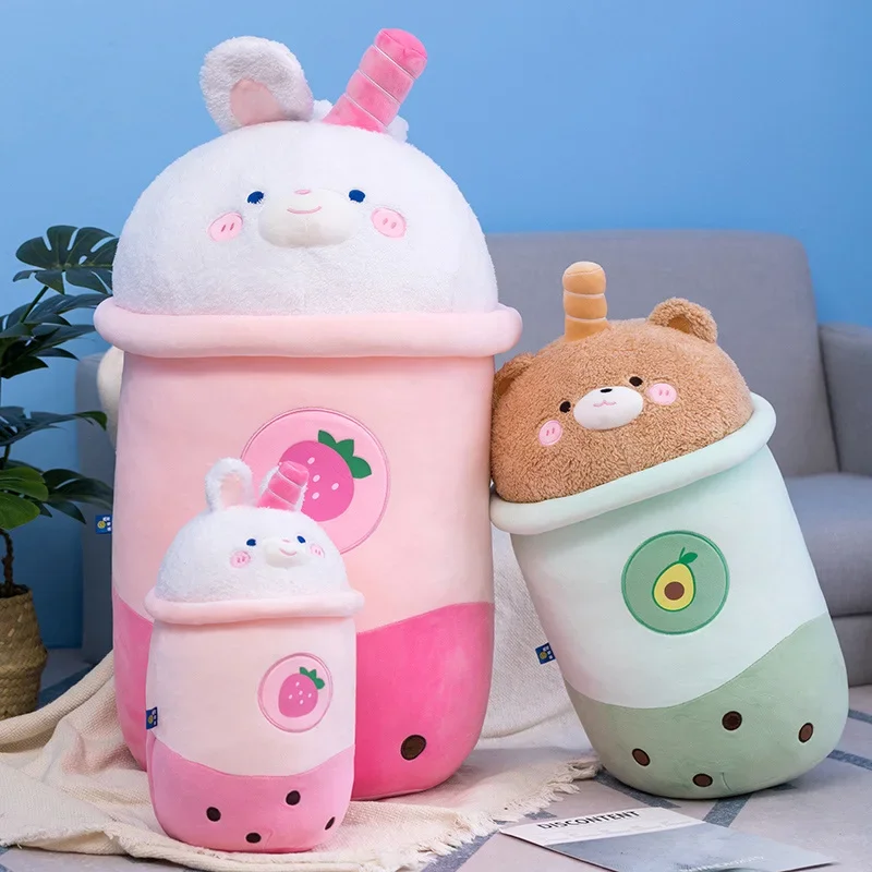 1pc Boba Plush Toy Soft Stuffed Ice Cream Surface Soft Drink Fruit ...