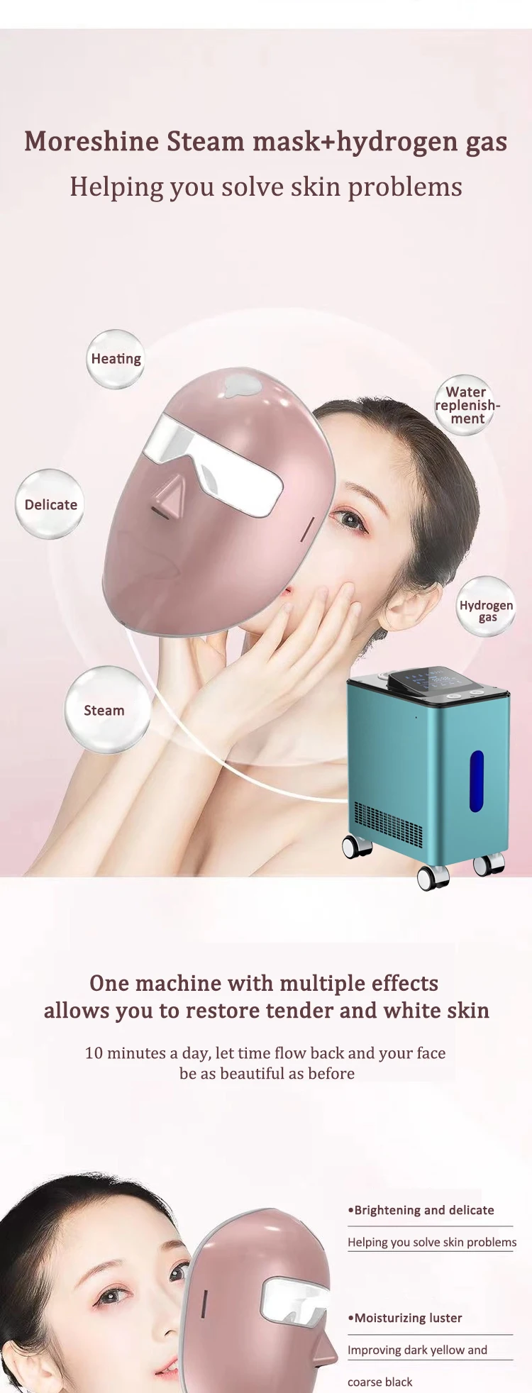 2025 New H2 O2 Spa Steamer Mist Spray Facial Machine - Hydrogen Water ...
